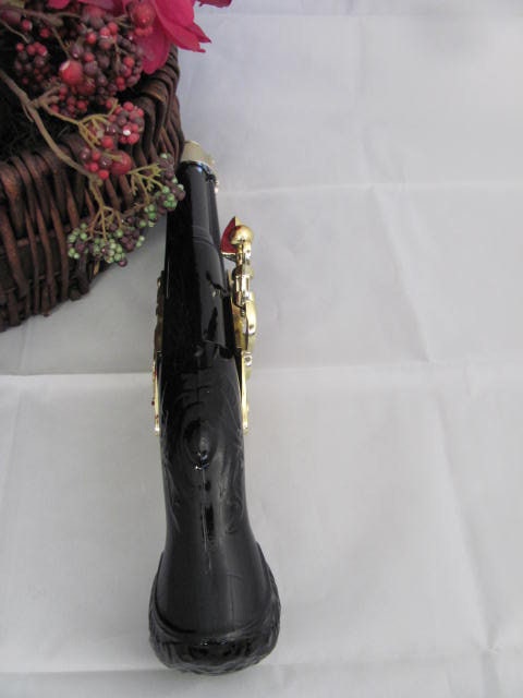 Avon, Dueling Pistol II, Bottle, Decanter, Made 1975, Black Glass, Gold ...