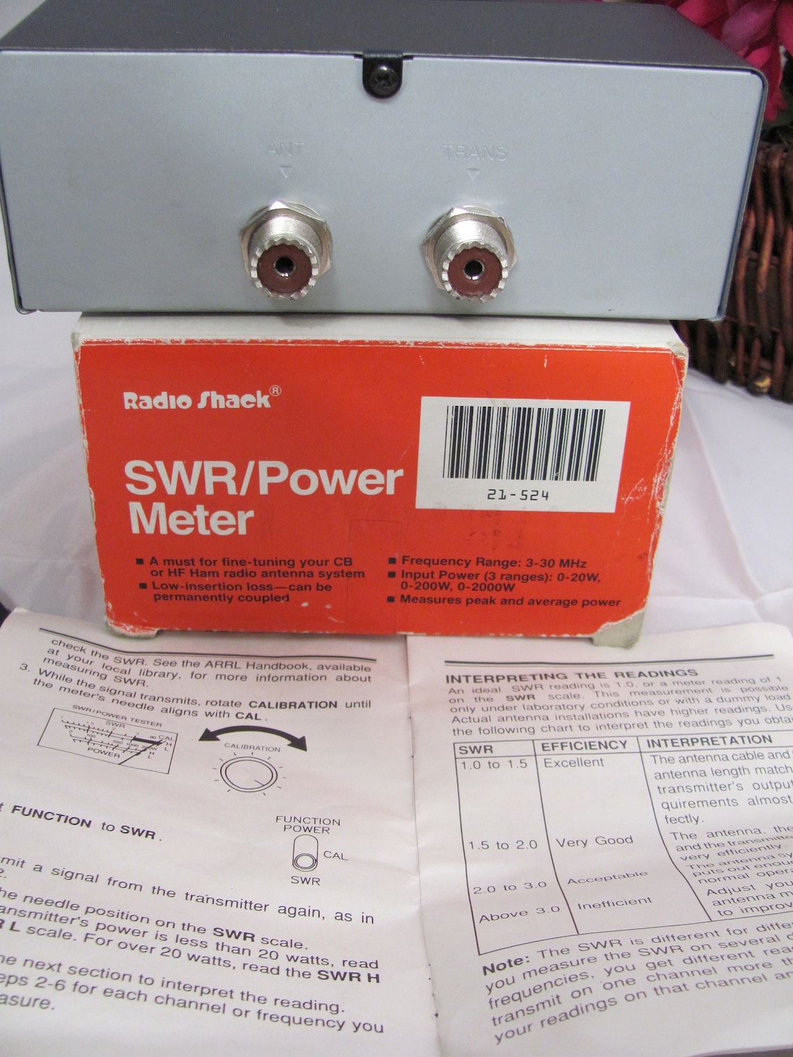 Radio Shack SWR Power Meter 1993 CAT No. 21-524 Boxed | Etsy