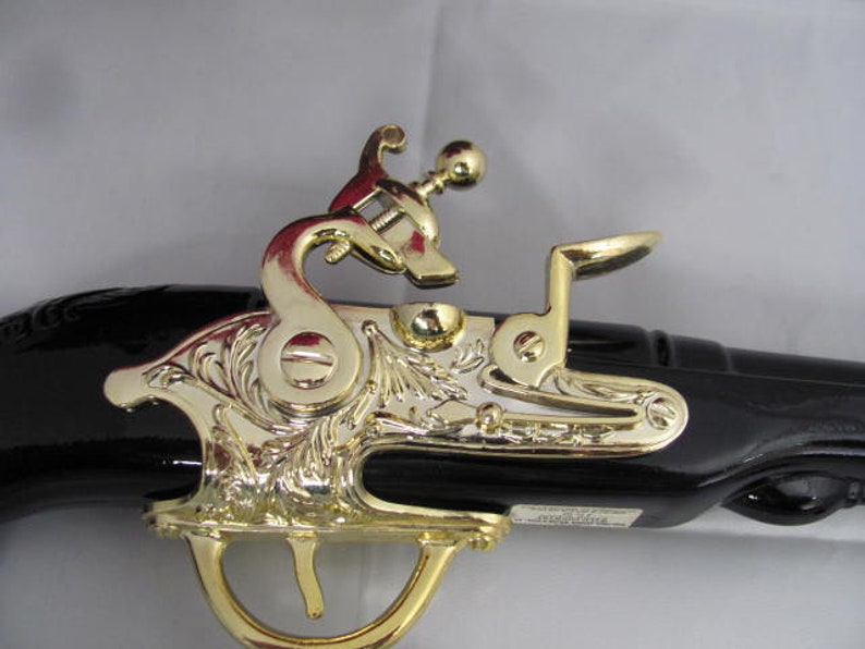 Avon, Dueling Pistol II, Bottle, Decanter, Made 1975, Black Glass, Gold ...