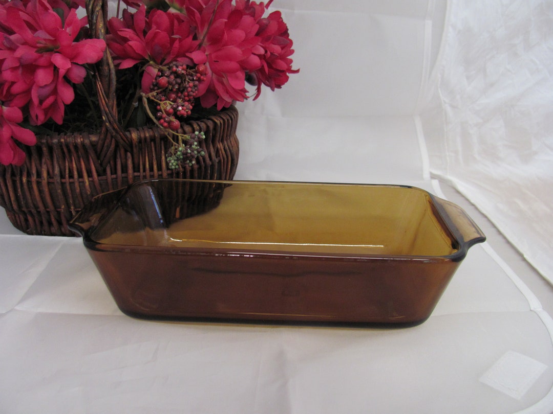 Brown Anchor Hocking 9X5 Loaf Pan, Amber Glass, #441, Ovenware, 1 Quart ...