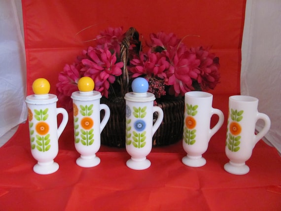 Avon Dutch Treat Demi Cup Demitasse Cup White Glass Floral - Etsy