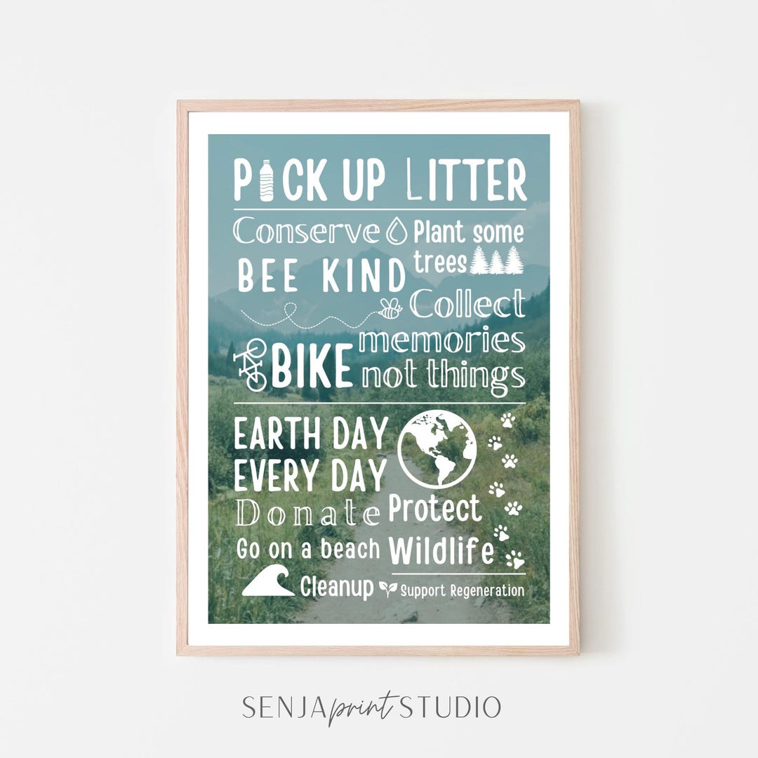 Earth Day Poster Digital Download Art Print Environmentalist Wall Art ...