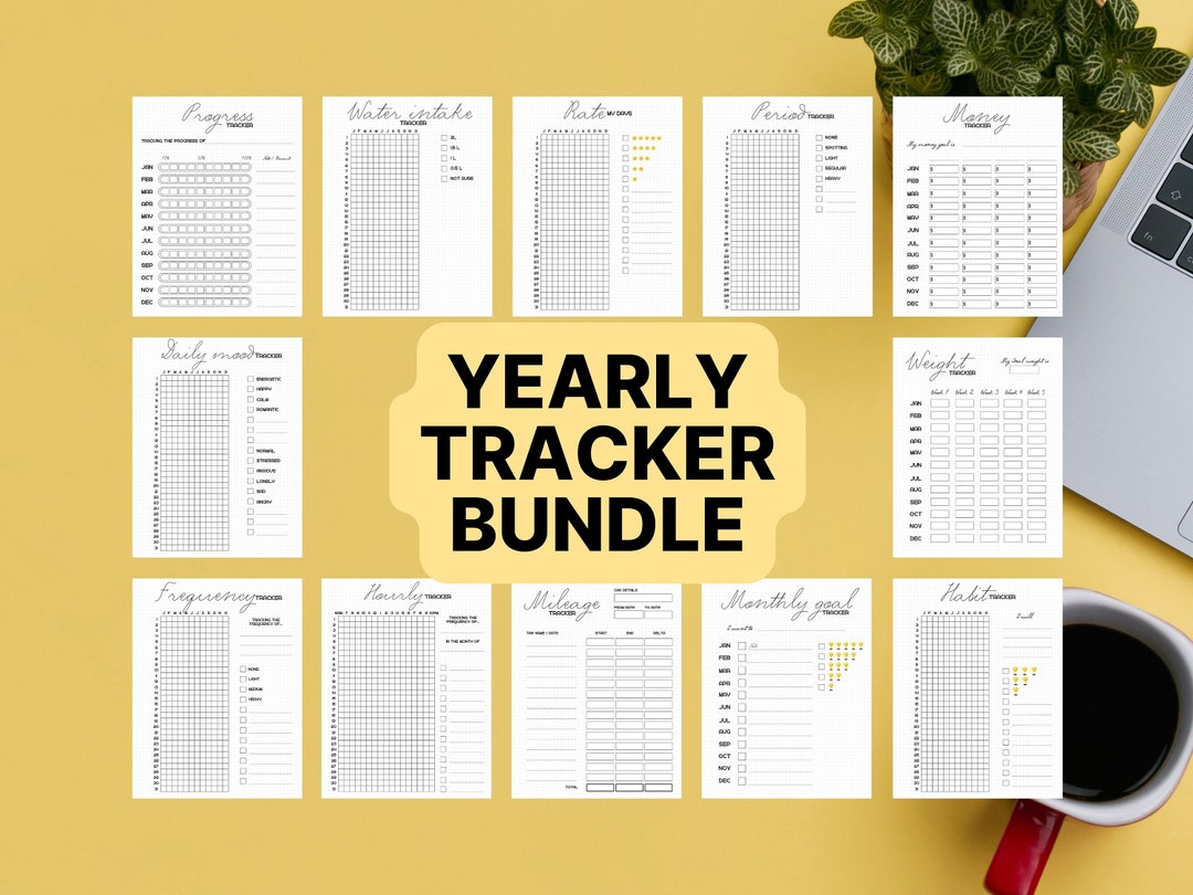 Yearly Trackers Bundle - Printable A5 Journal Pages - Value Pack - Etsy