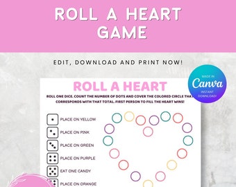 Valentine's Day Candy Dice Game for Kids | Perfect for Parties! - Etsy