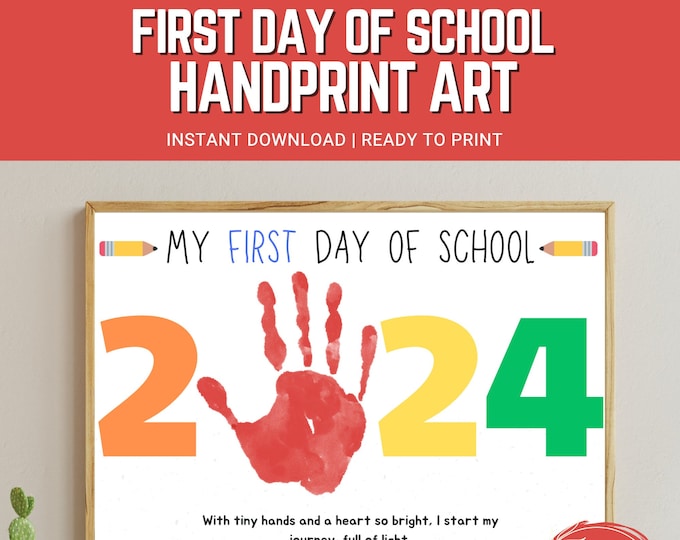 School Handprint Art Craft / First Day of School / Last Day of School ...