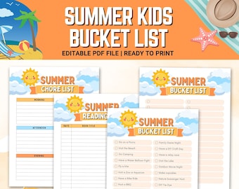 Family Fun Summer Bucket List Poster Editable PDF Download - Etsy
