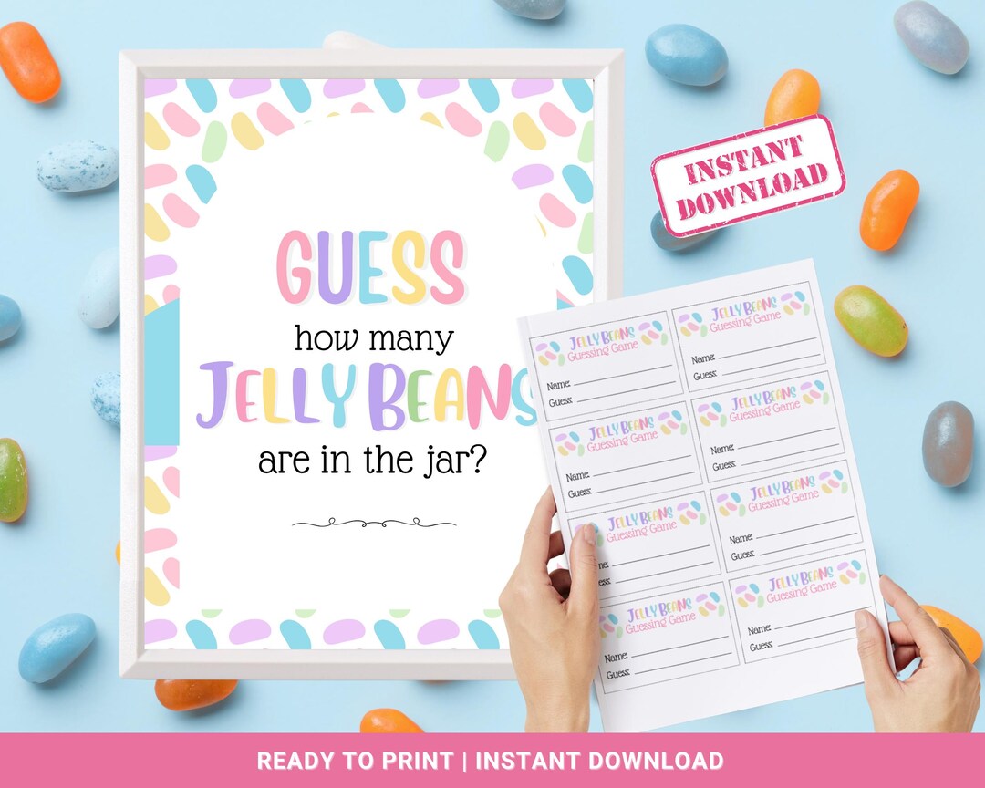 Guess How Many Jelly Beans, Baby Shower Signs, Candy Game, Candy ...