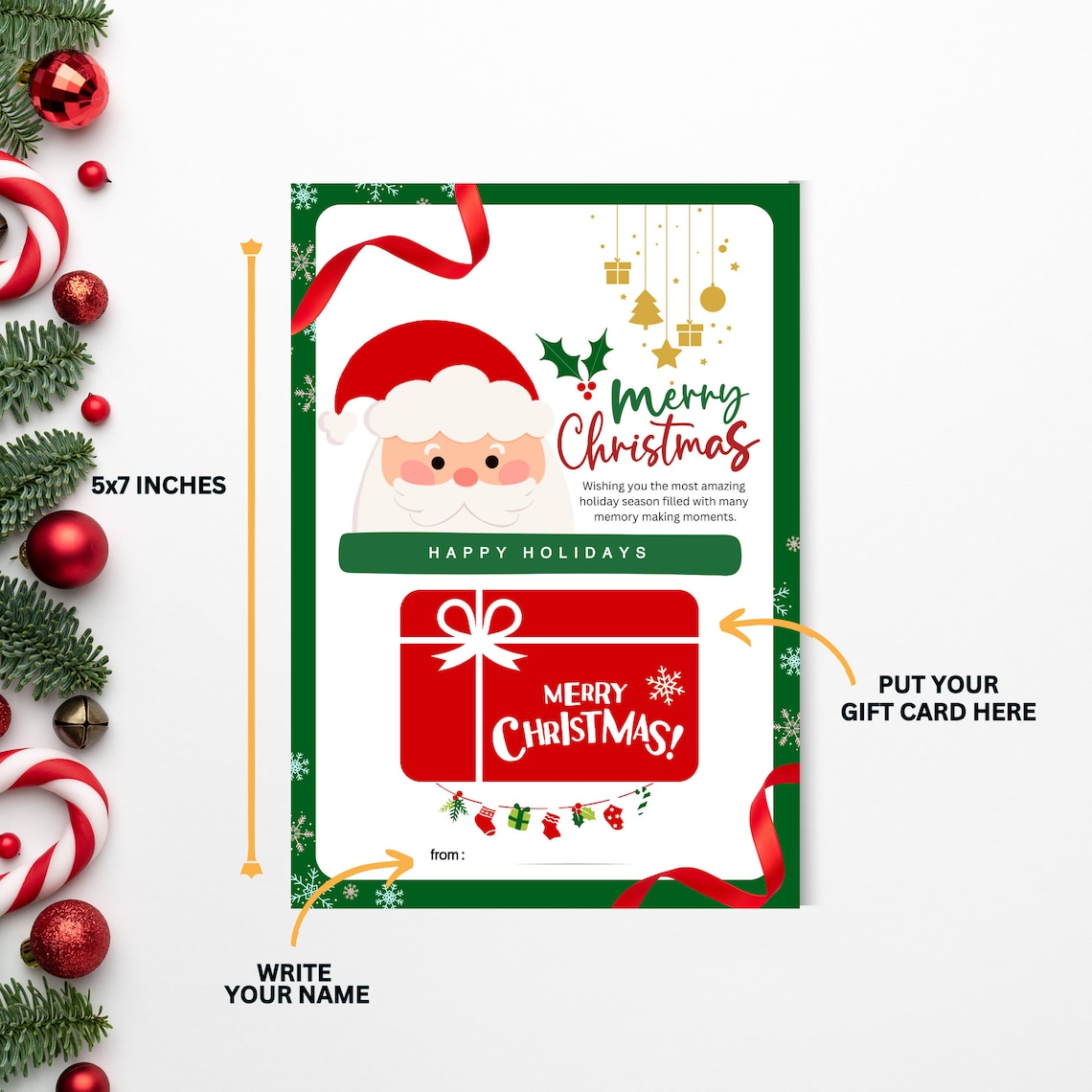 Printable Christmas Gift Card Holders, Gift Card Holders for Christmas ...