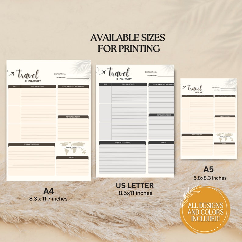 Travel Planner Template, Travel Itinerary, Daily Trip Itinerary, Daily ...