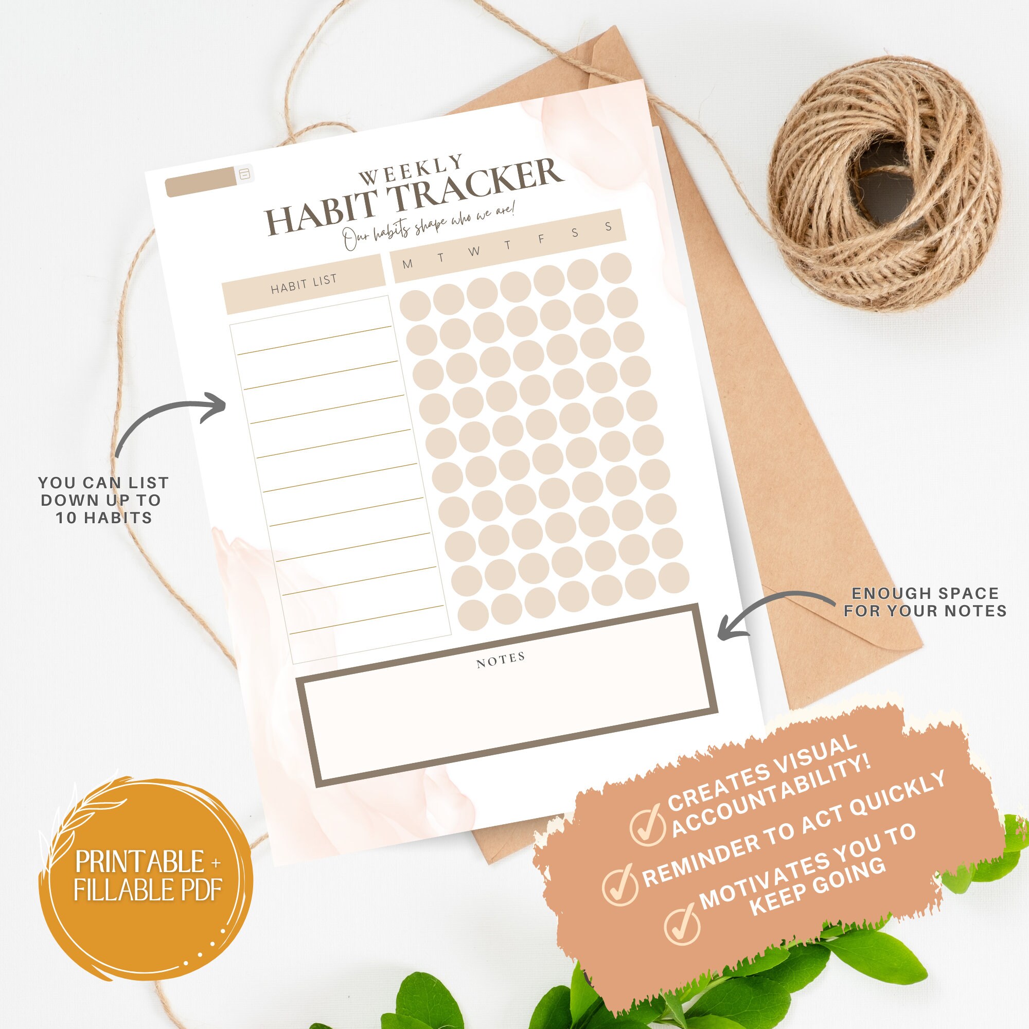 Weekly Habit Tracker Printable, Habit Tracker Template, Routine Tracker ...