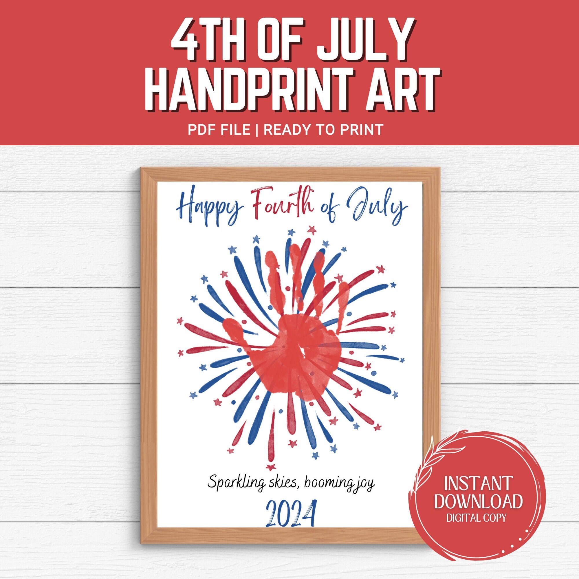 4th of July Handprint Art | 4th of July Printable | Keepsake Gift | Kid ...