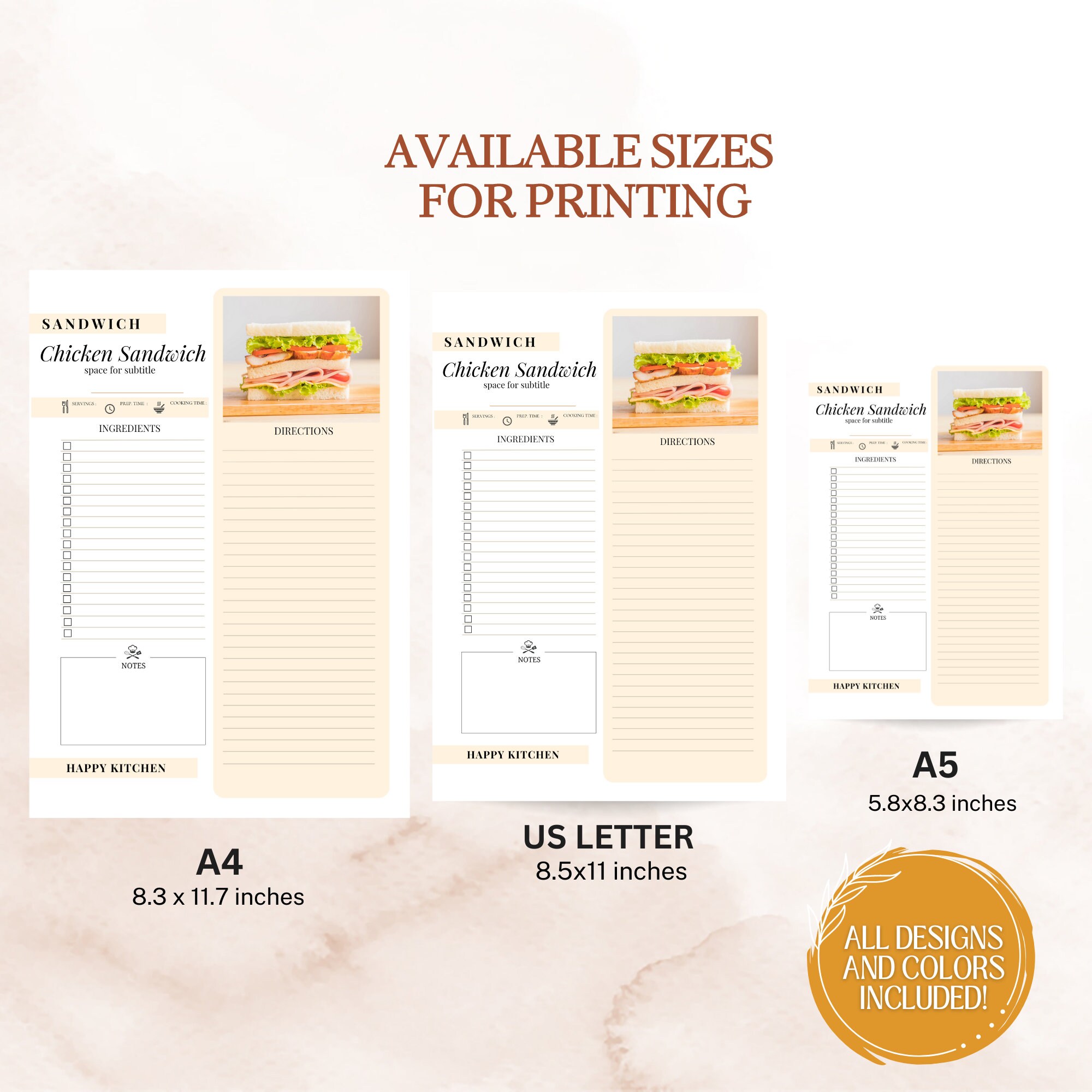 Editable Recipe Sheet Template, Recipe Book Template, Recipe Card ...