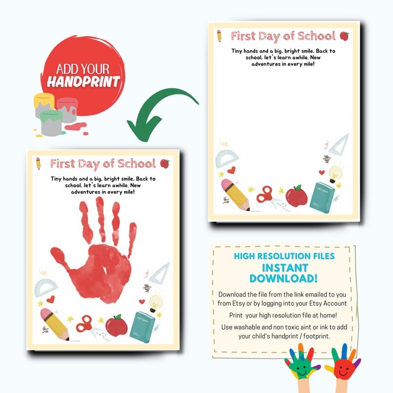 School Handprint Art | Back to School | Preschool Activity | Teacher ...