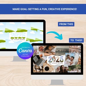 Tableau de visualisation Canva, Modèle de tableau de vision numérique ...
