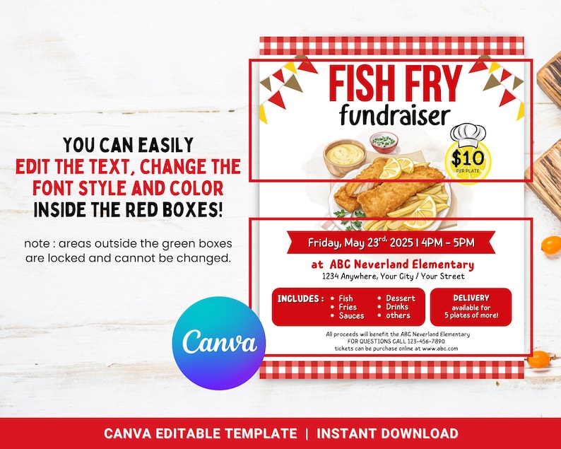 Fish Fry Fundraiser Template, Fish Fry Fundraiser Flyer, Fish Fry ...
