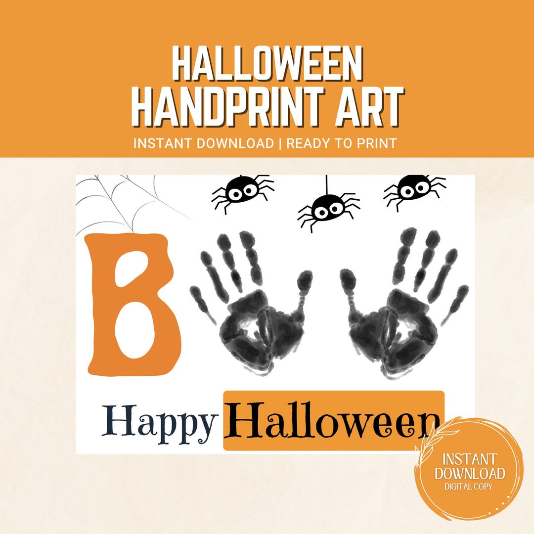 Halloween Boo Handprint Craft, Halloween Craft, Printable Halloween ...