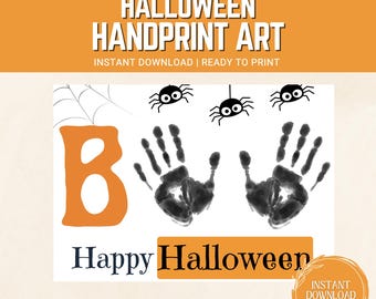 Halloween Boo Handprint Craft, Halloween Craft, Printable Halloween ...