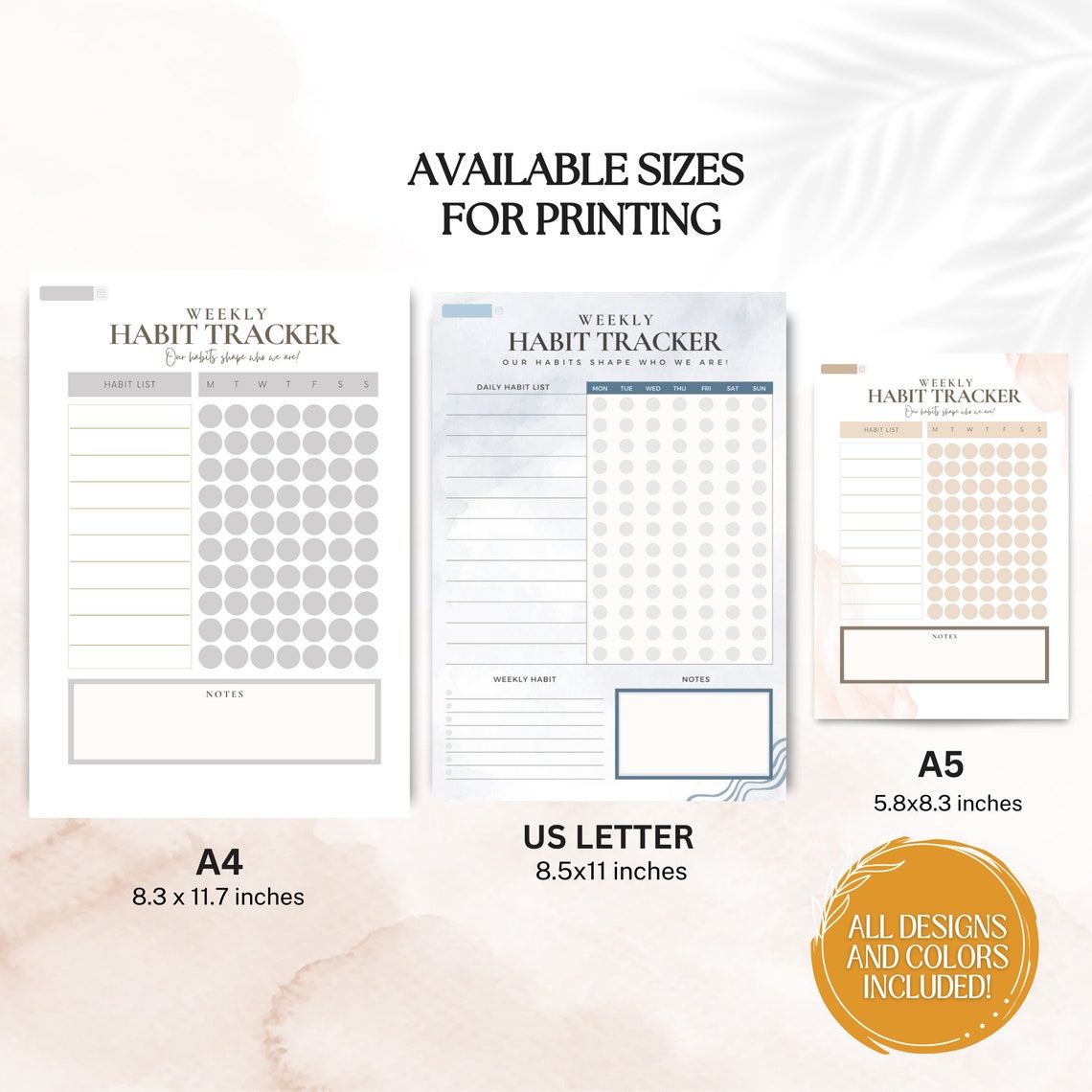 Weekly Habit Tracker Printable, Habit Tracker Template, Routine Tracker ...
