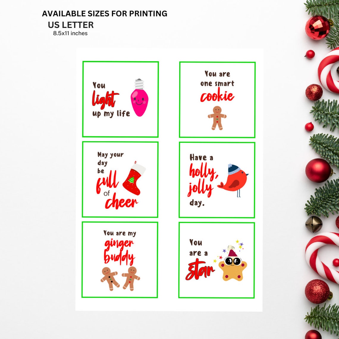 Christmas Lunch Box Notes for Kids, Winter Lunchbox Notes, Kids Lunch ...