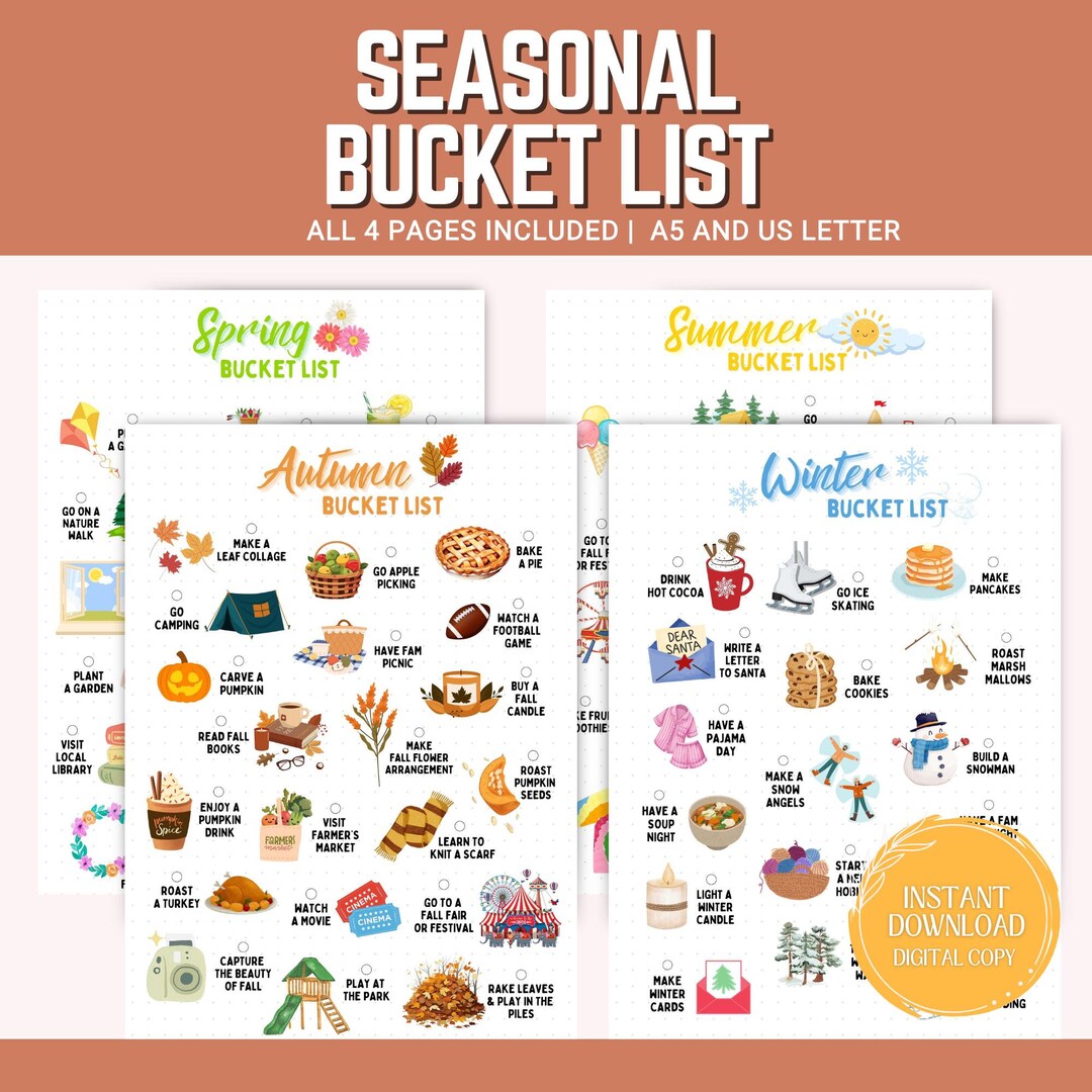 Seasonal Bucket List, Seasonal To-do Lists, Family Bucket Lists, Fall ...