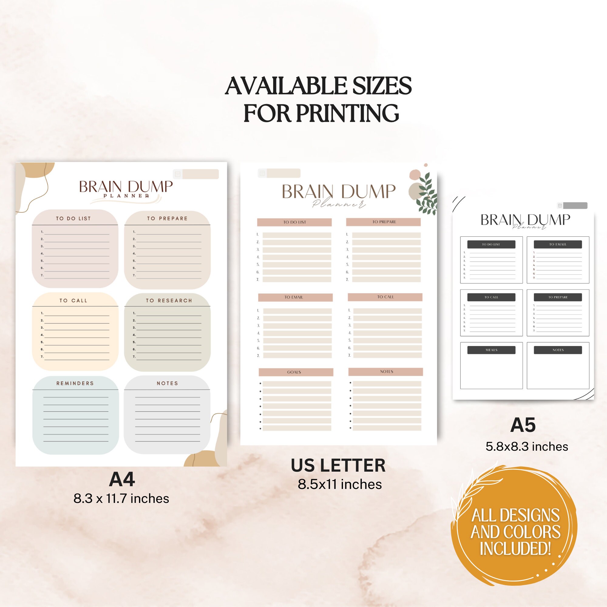 EDITABLE Brain Dump Template, to Do List Printable, ADHD Brain Dump ...