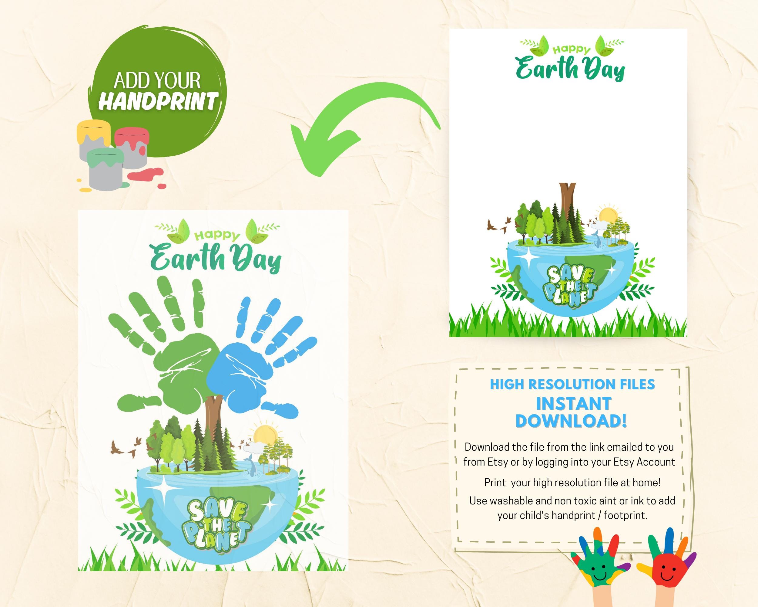 Earth Day Handprint Art, Earth Day Activity, Earth Day Handprint Craft ...
