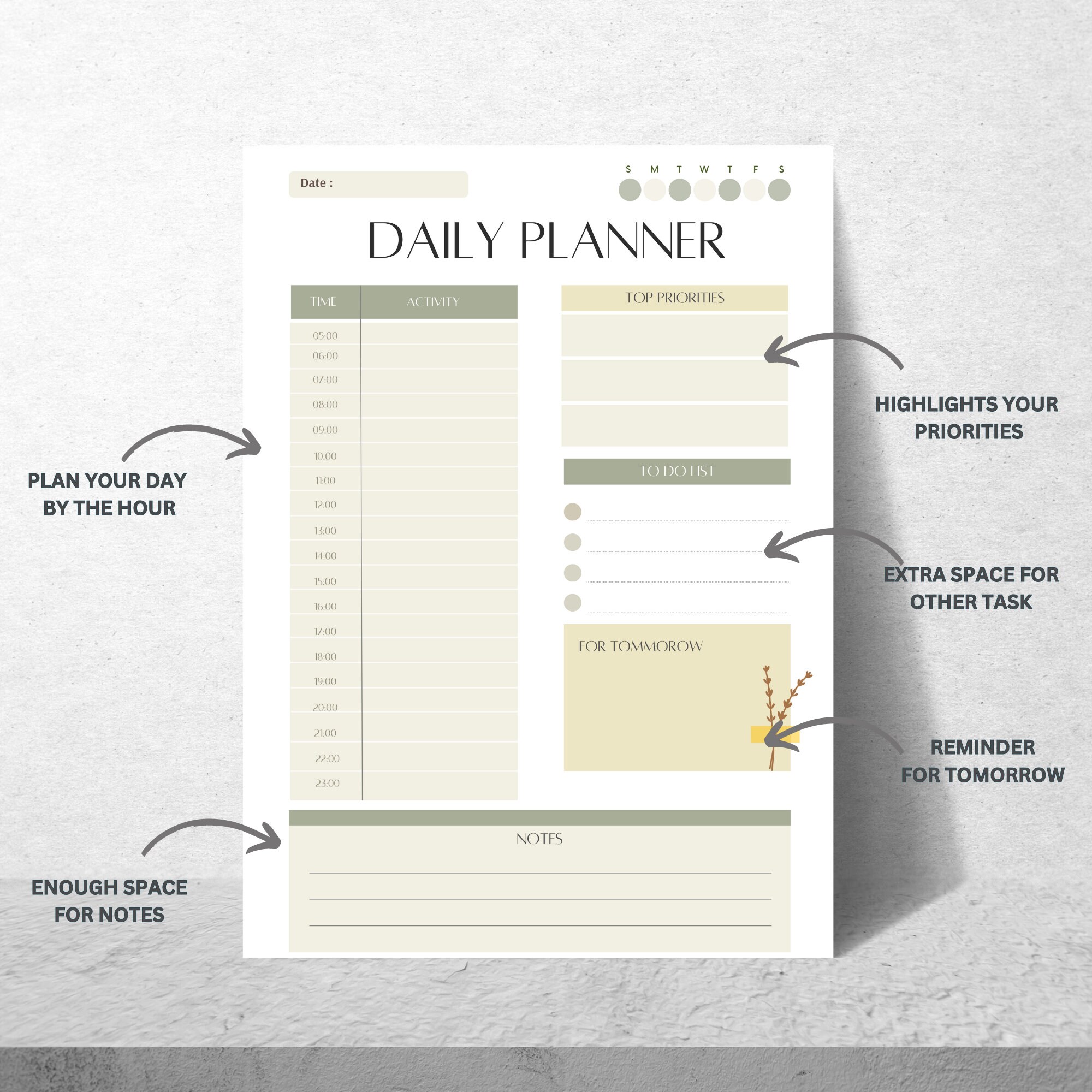 Daily to Do List, Daily Planner, Productivity Planner, Daily Planner ...
