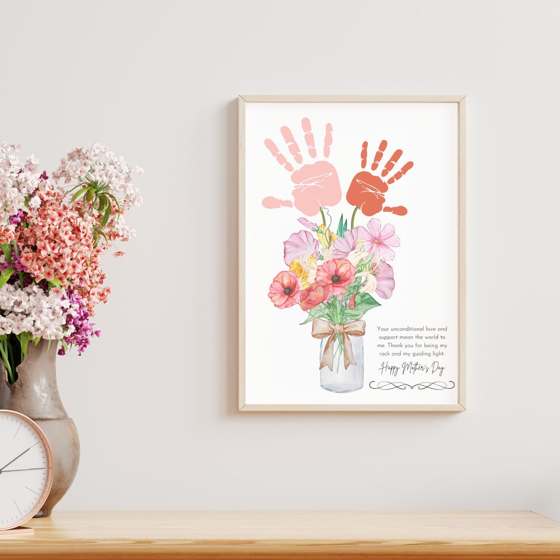 Handprint Craft Art, Printable Mother's Day, for Moms Handprint, Gift ...