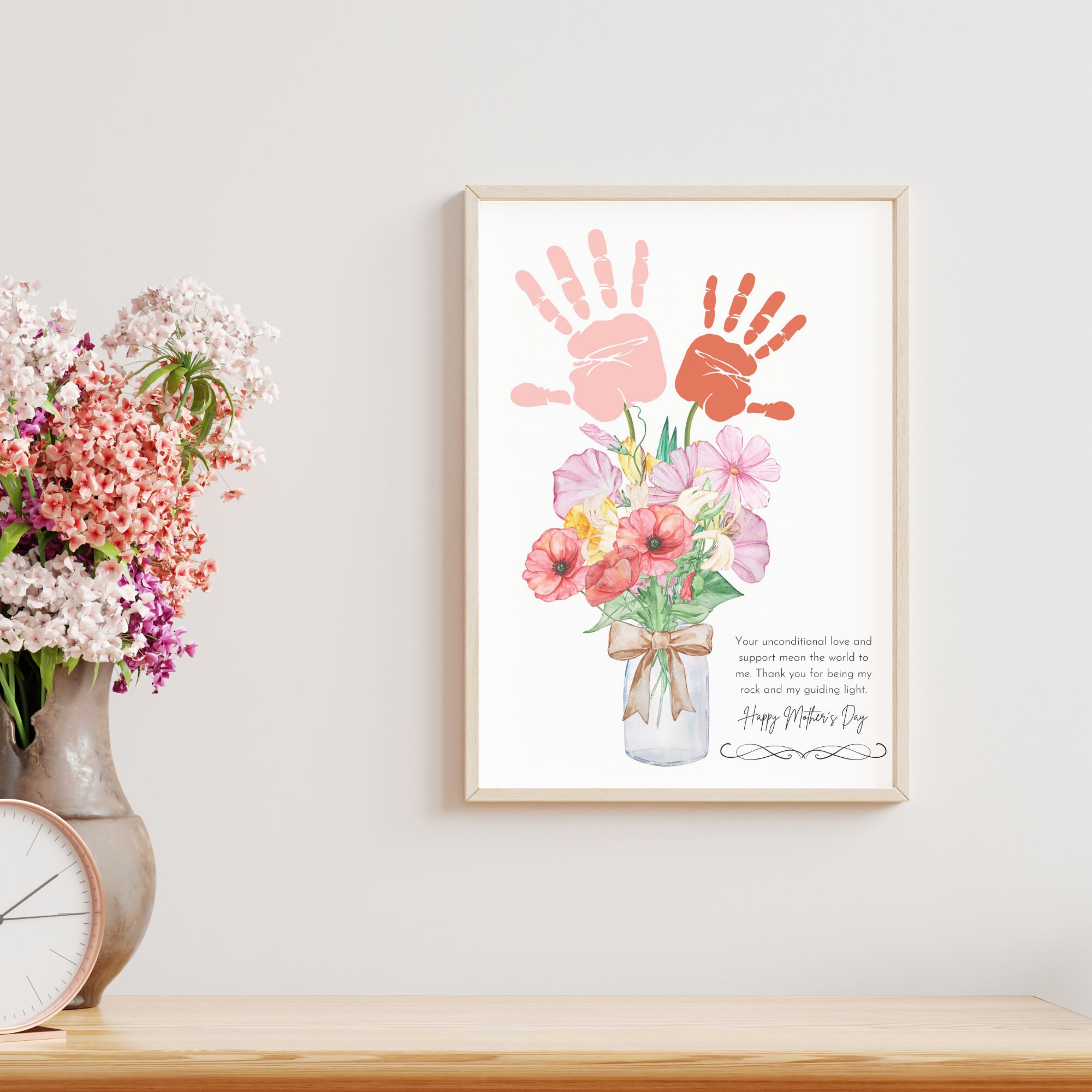 Handprint Craft Art, Printable Mother's Day, for Moms Handprint, Gift ...
