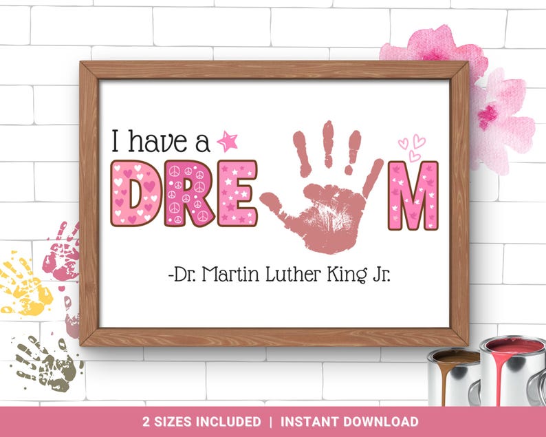MLK Handprint Craft Printable for Preschool, Kindergarten, Sunday ...