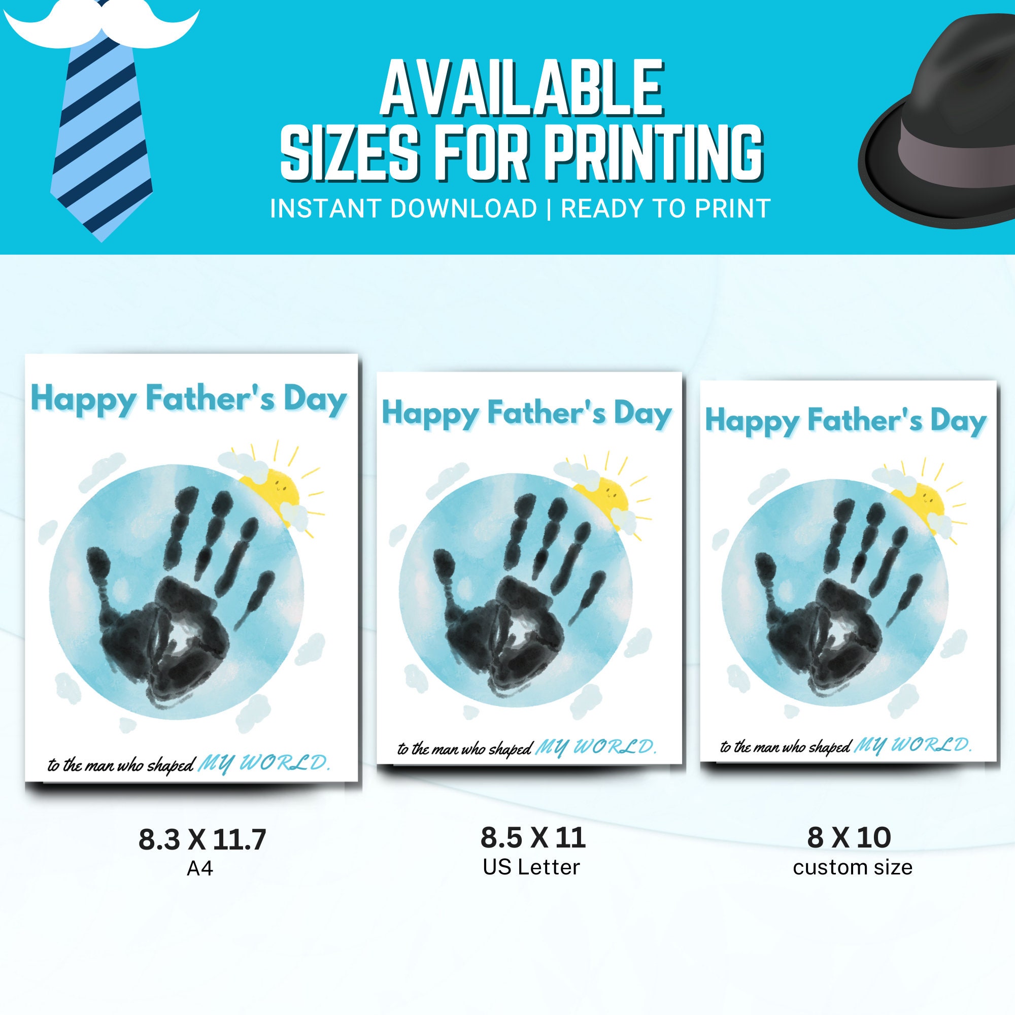 Father's Day Handprint Craft Father's Day Printable Fathers Day Gift ...