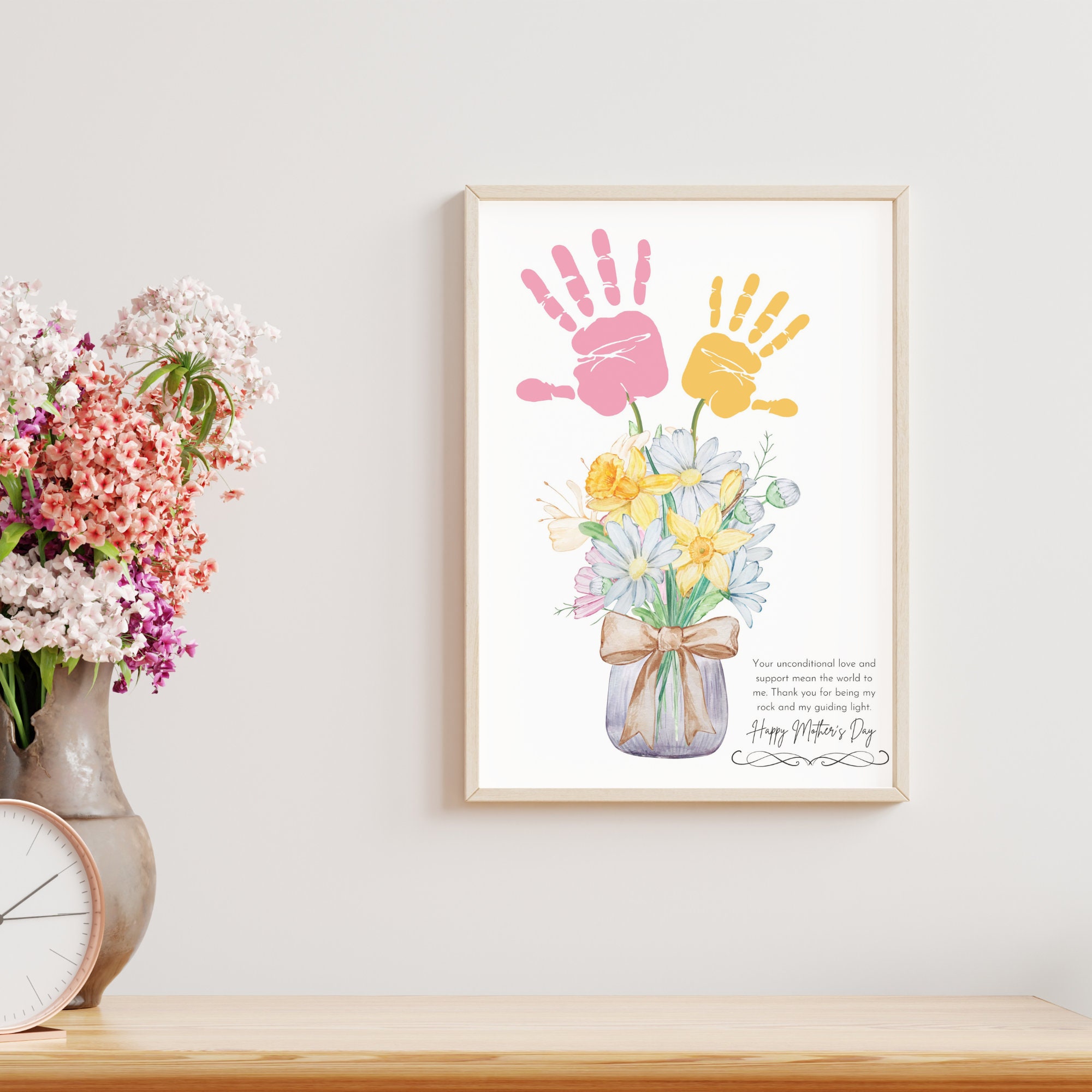 Handprint Craft Art, Printable Mother's Day, for Moms Handprint, Gift ...