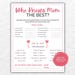 Who Knows the Mom Best Printable, Printable Mother's Day Party Game ...