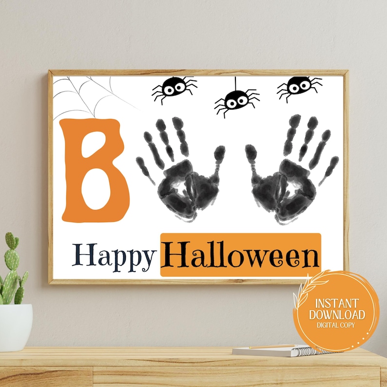 Halloween Boo Handprint Craft, Halloween Craft, Printable Halloween ...