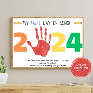 School Handprint Art | First Day of School | Preschool Handprint ...