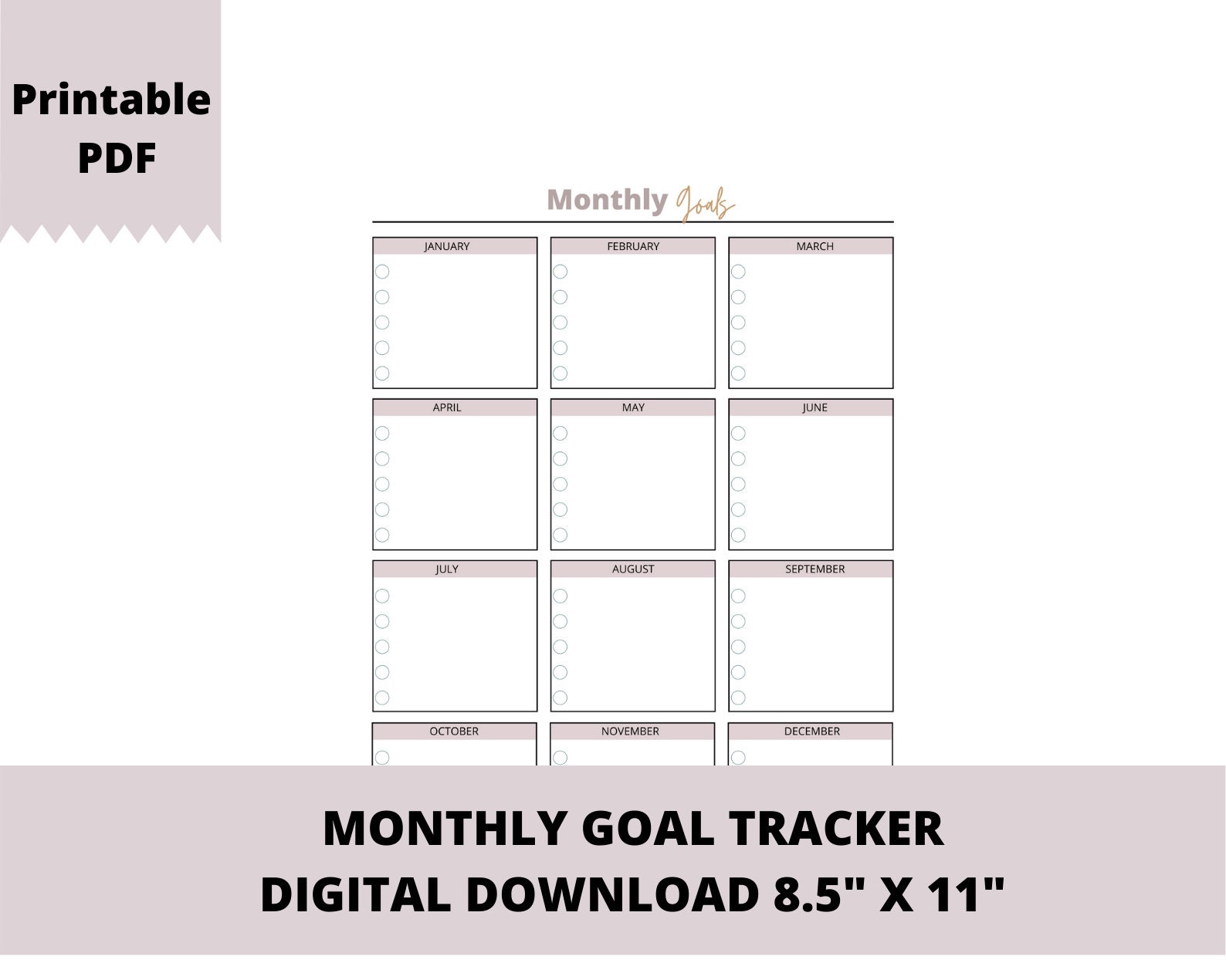 Monthly Goal Planner Goal Printable Goal Planner Monthly - Etsy