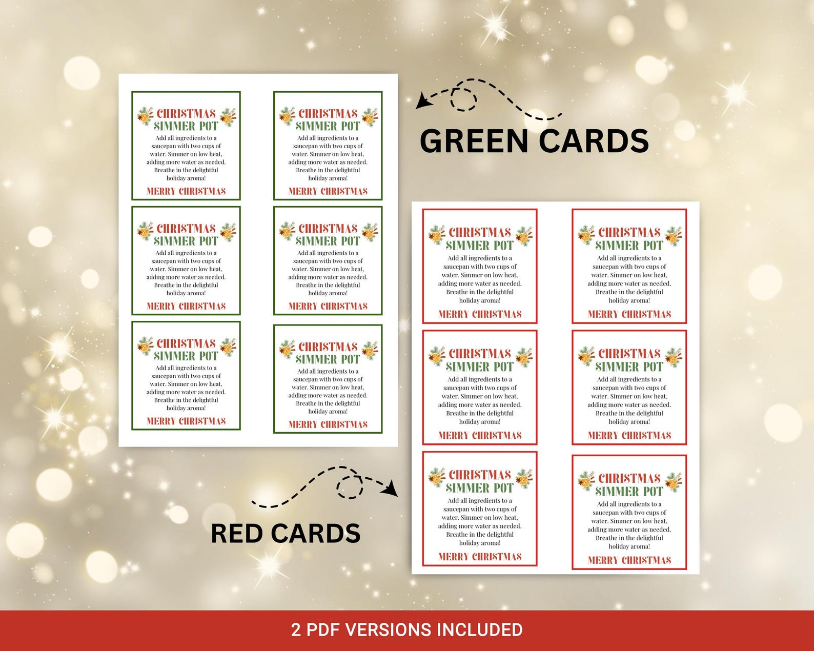 Christmas Potpourri Gift Tag, Printable Simmering Potpourri Tag ...