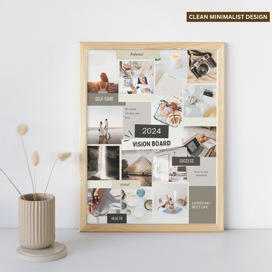 Digital Vision Board Template, Fully Editable Drag and Drop Canva ...