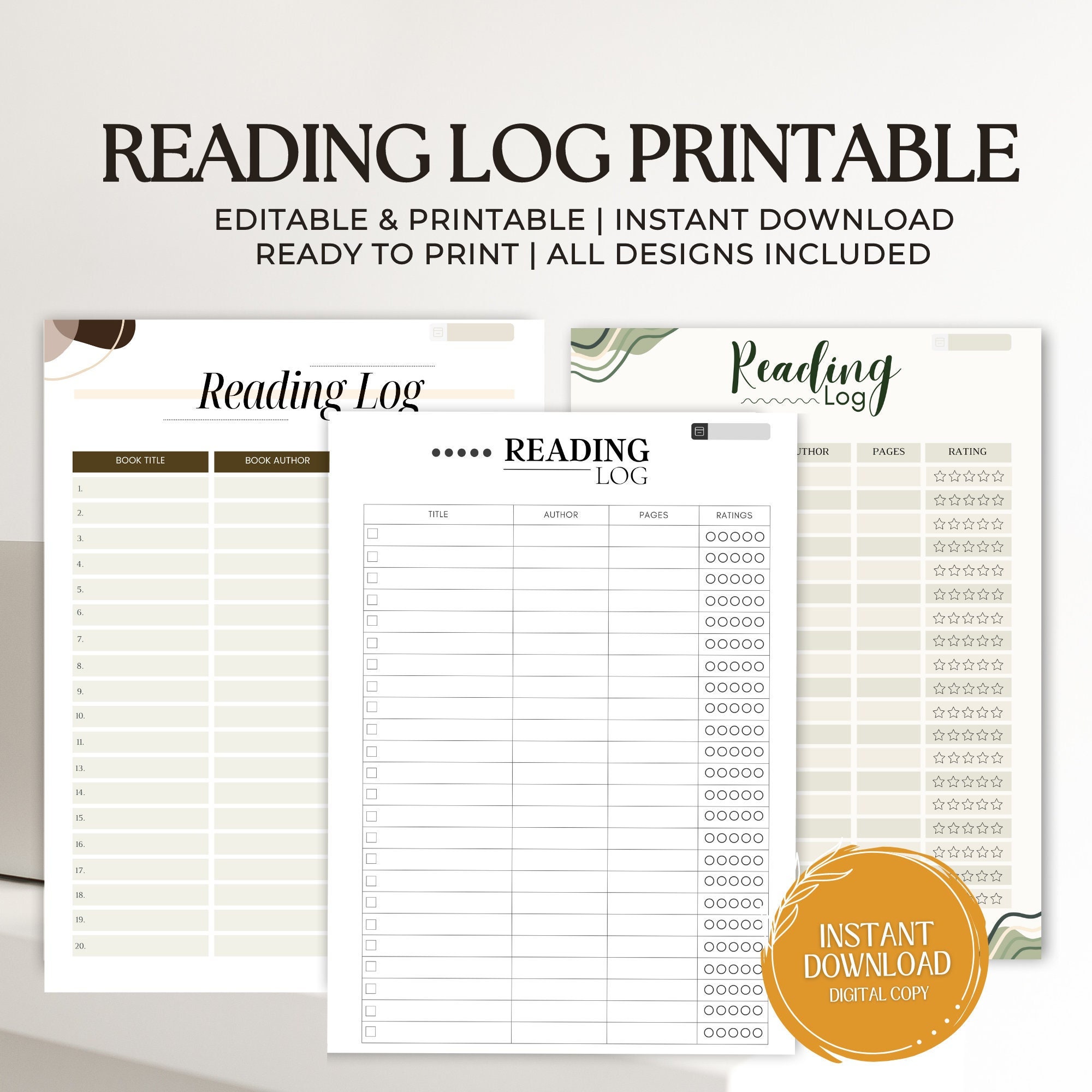 Reading Log Printable, Reading Tracker, Books to Read, Books I've Read ...