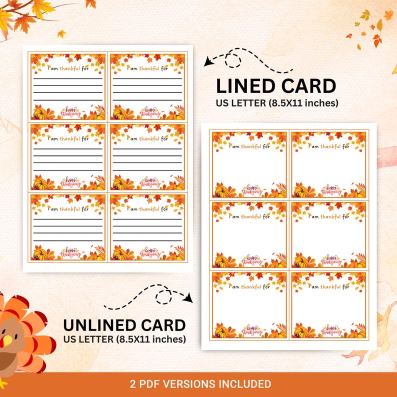 I Am Thankful for Cards, I Am Grateful for Cards, Thanksgiving ...