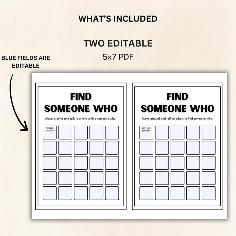 Find Someone Who Printable, Get to Know Bingo, Icebreaker Game, Find ...