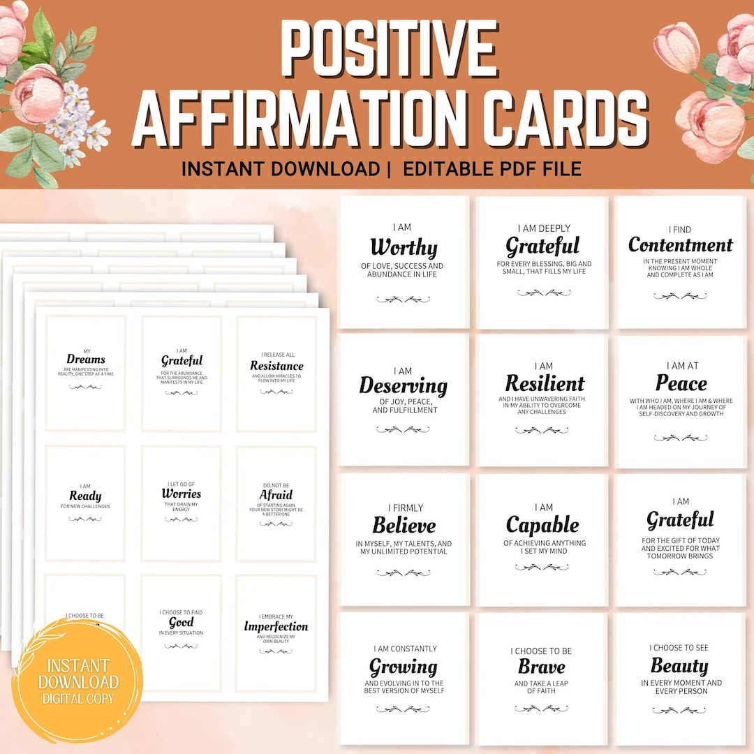 Printable Affirmation Cards, Motivational Cards, Daily Affirmation ...