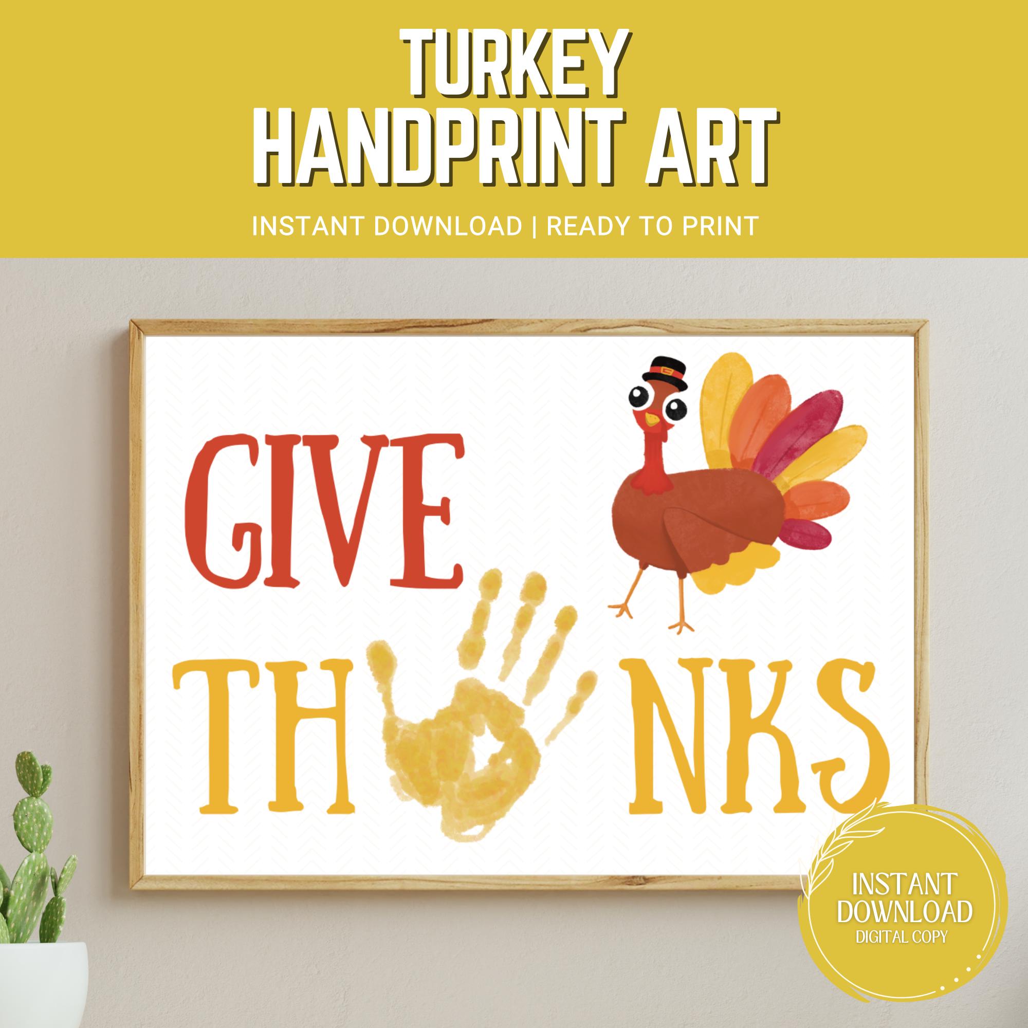 Turkey Handprint Art, Thanksgiving Activity, Preschool Daycare Toddler ...