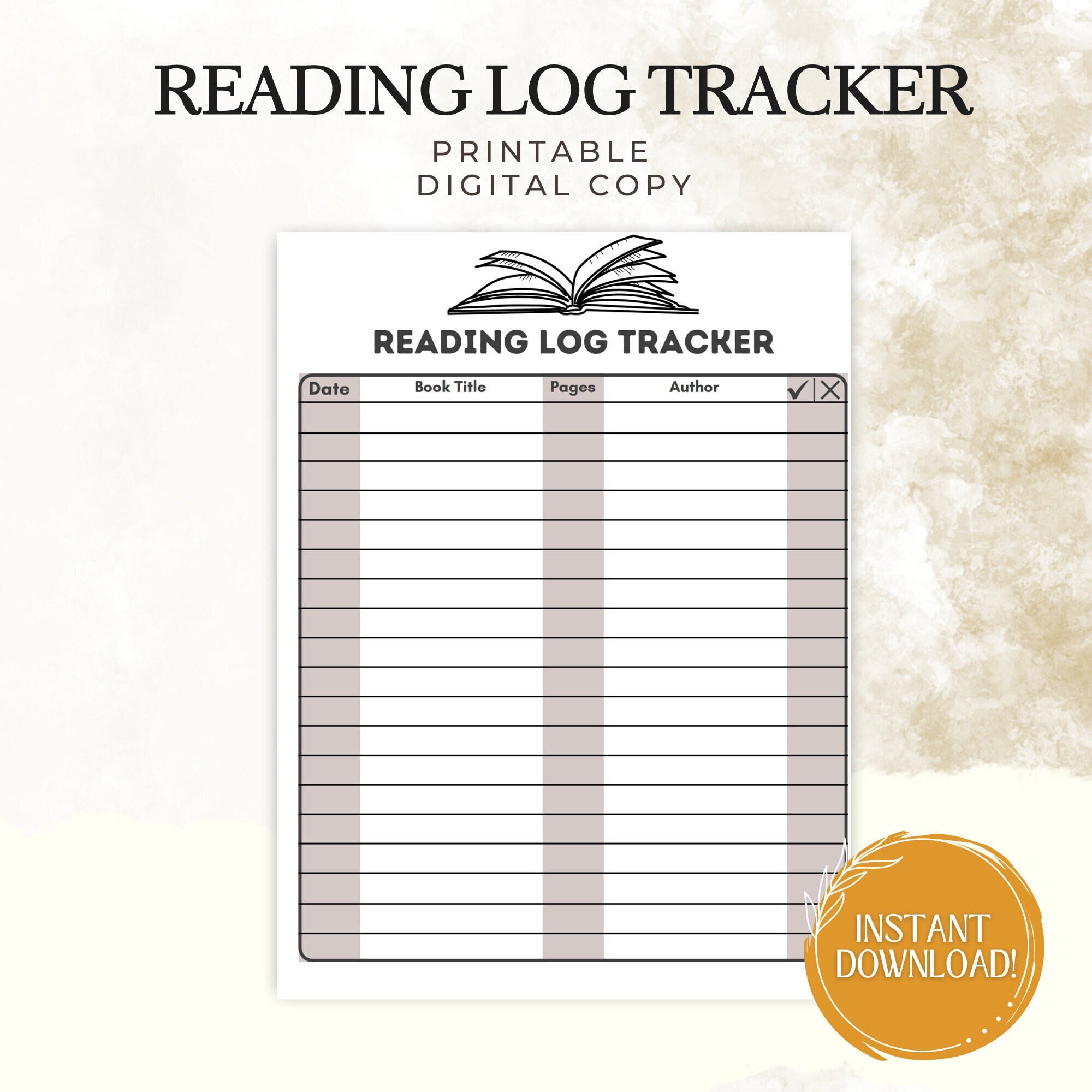 Reading Log Printable, Reading Tracker, Books to Read, Reading Log ...