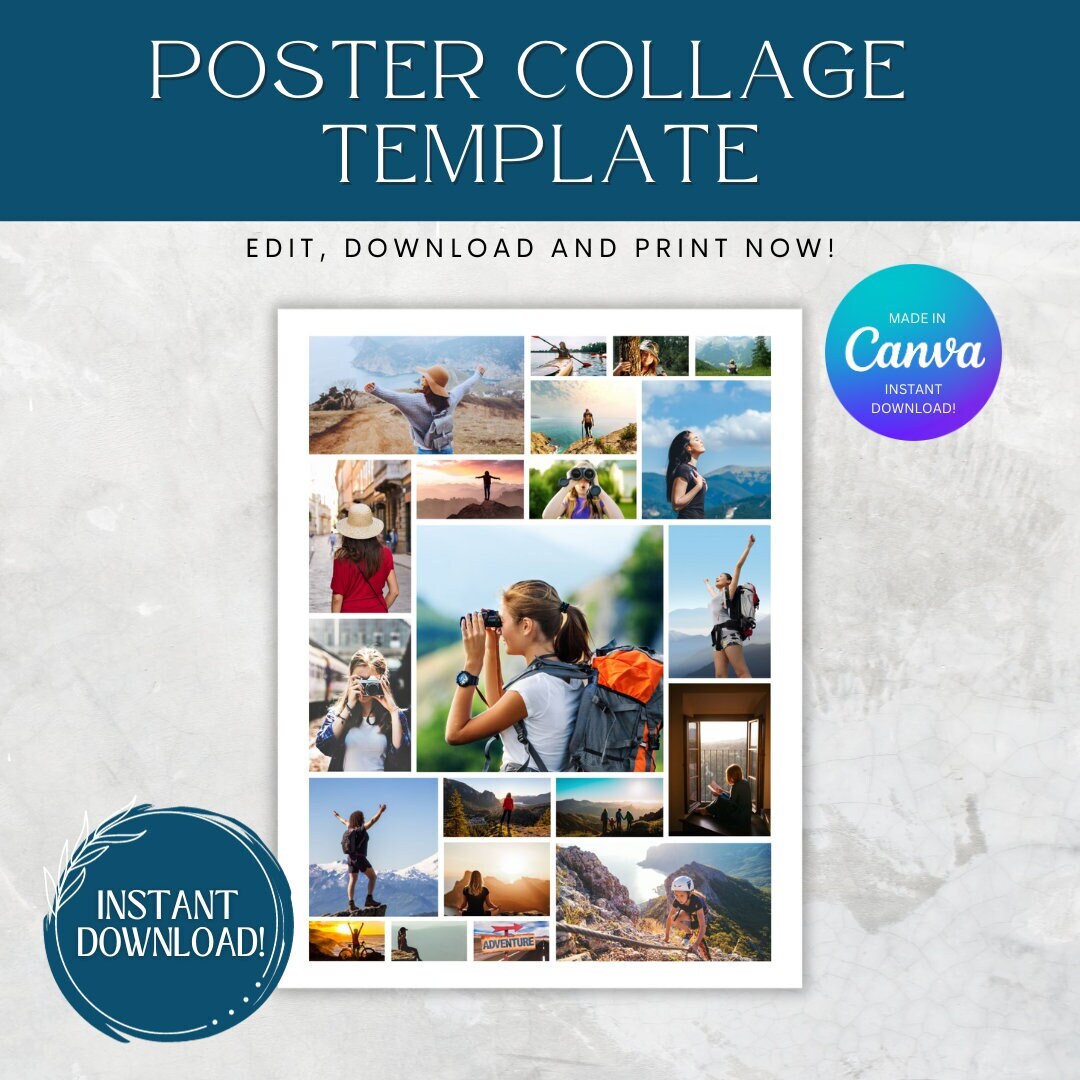 Personalized Photo Collage Template, Custom Picture, Photo Collage ...