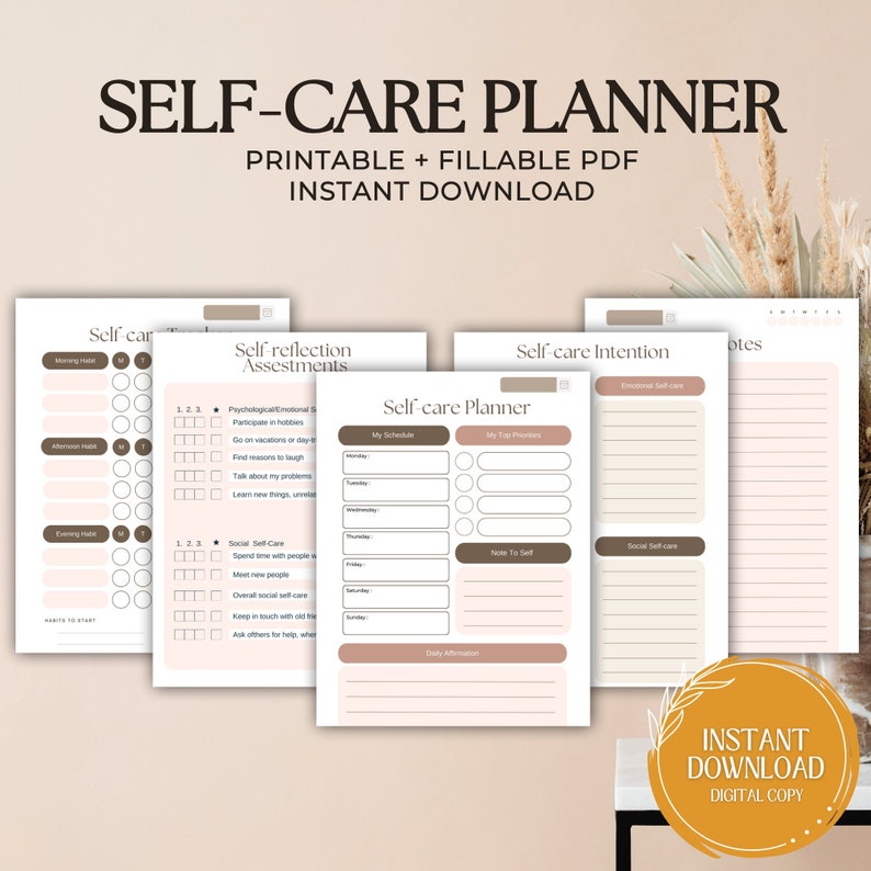 Self Care Printable Planner, Self Care Checklist, Self Care Journal ...