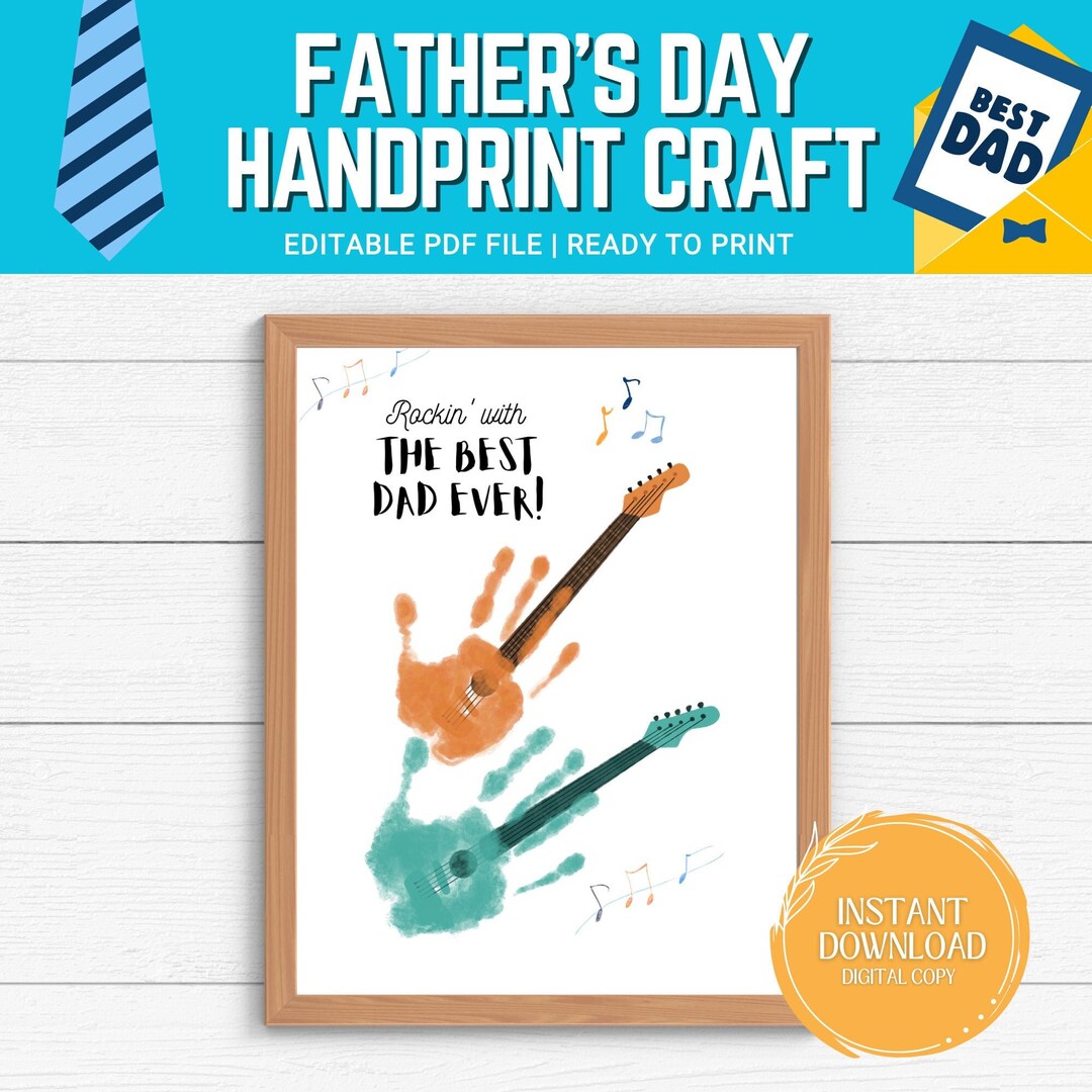 Father's Day Handprint Craft | Father's Day Printable | Fathers Day ...