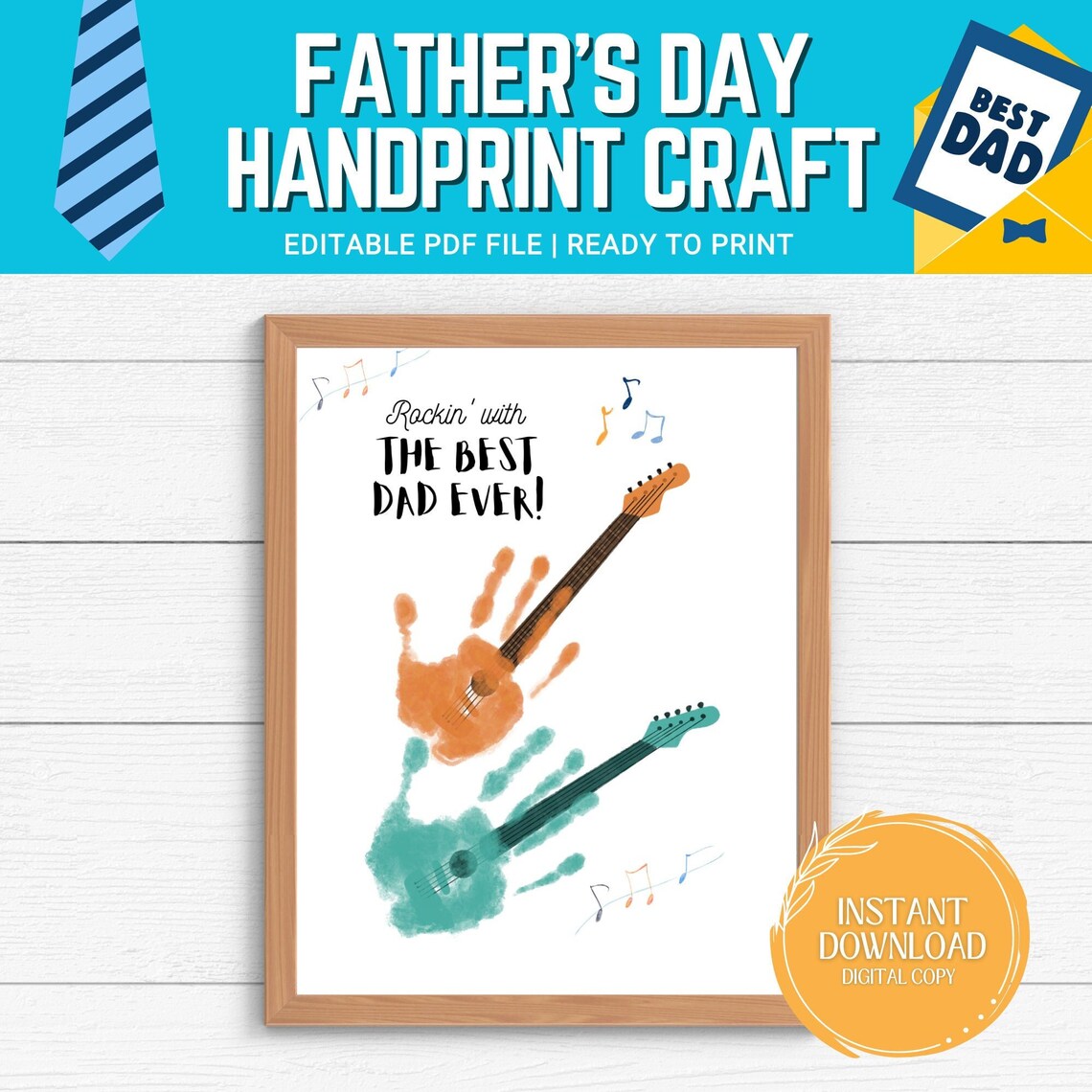 Father's Day Handprint Craft Father's Day Printable Fathers Day Gift ...