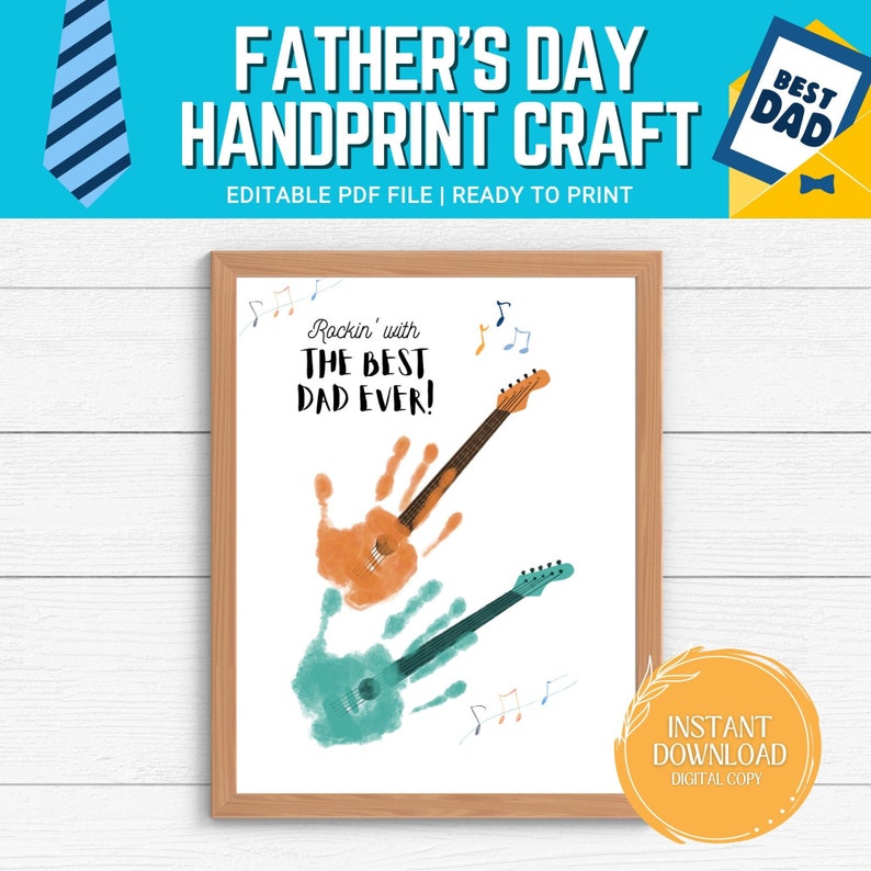 Father's Day Handprint Craft | Father's Day Printable | Fathers Day ...