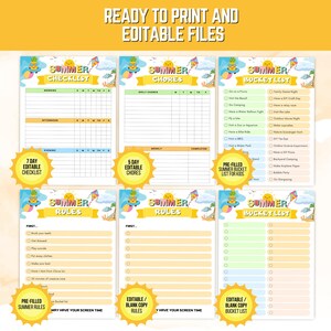 Printable Editable SUMMER 2025 Kids Summer Schedule, Kids Bucket List ...